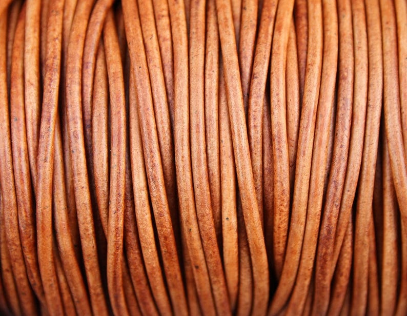 3mm Leather Cord Light Brown Distressed Leather Cord Round - Etsy