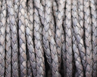 3mm Metallic Bronze Round Braided Bolo Leather Cord 3mm Wide - Etsy