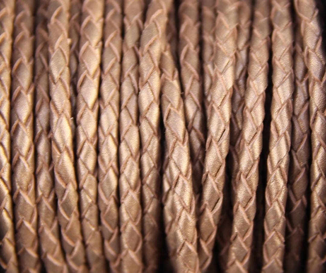 3mm Metallic Bronze Round Braided Bolo Leather Cord 3mm Wide - Etsy
