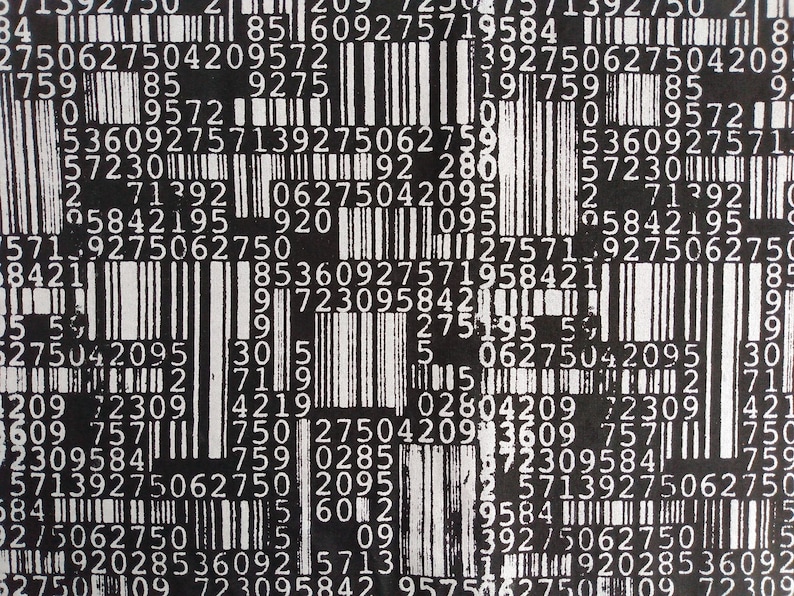 Original Barcodes Screenprinted Cyber Punk Fabric (silver Version) - Etsy