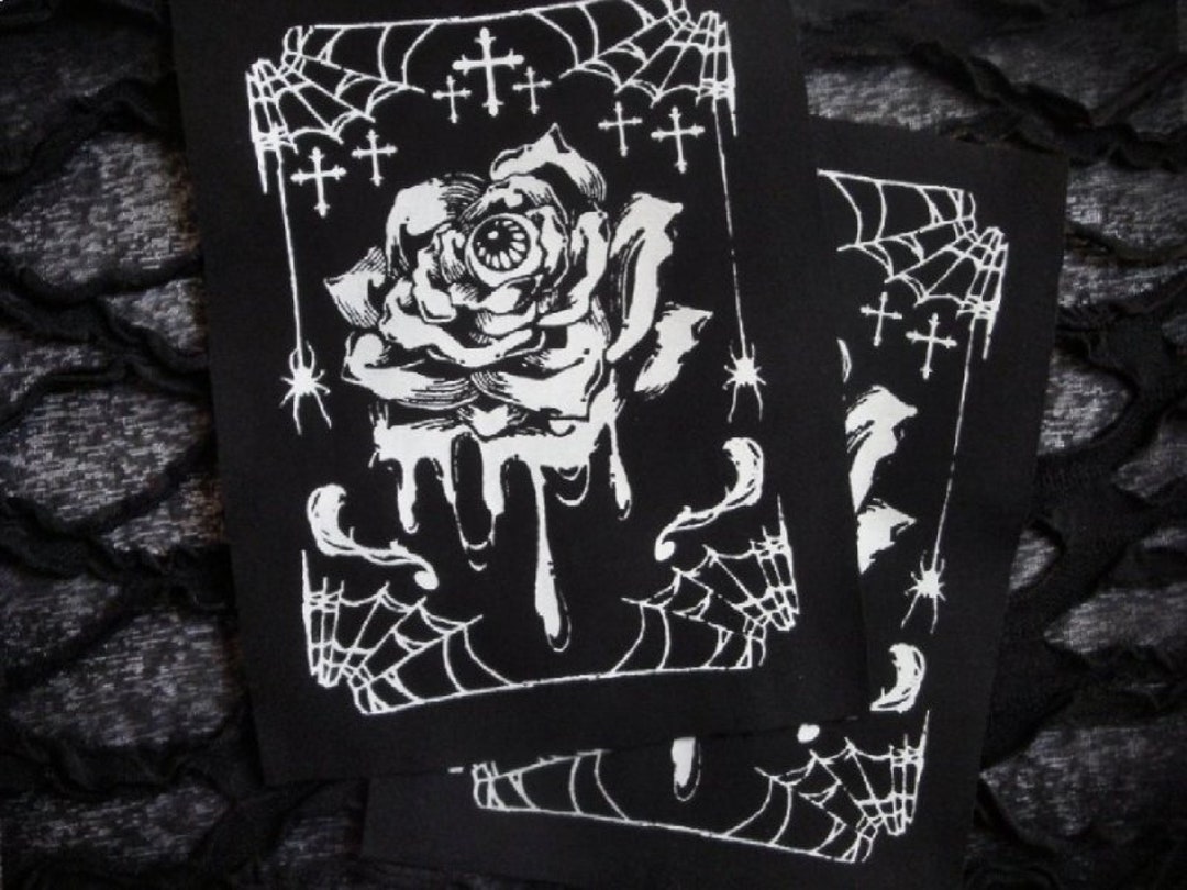 Melting Eye Ball Rose With Spider Webs & Crosses Horror Goth Handmade ...