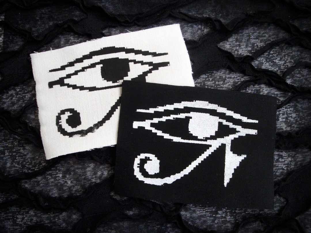 Pixelated Eye of Horus Cyber Punk Handmade Sew-on Fabric Patches - Etsy