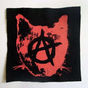 Anarchy Kitty Cat Punk Handmade Fabric Sew-on Patches - Etsy