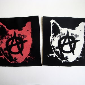 Anarchy Kitty Cat Punk Handmade Fabric Sew-on Patches - Etsy