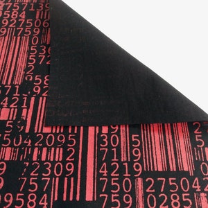 Original Barcodes Screen Printed Cyber Punk Fabric (red Version) - Etsy