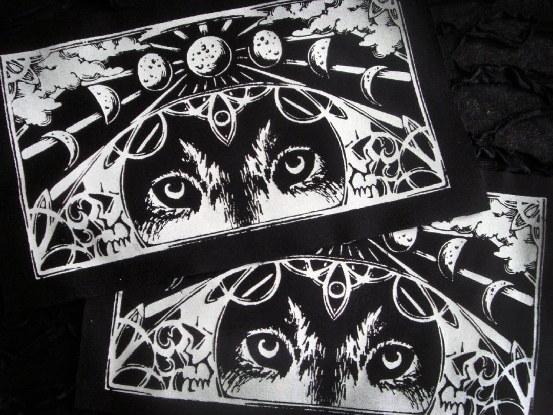 Moon Phases & Wolf Satanic Wiccan Goth Sew-on Patch - Etsy