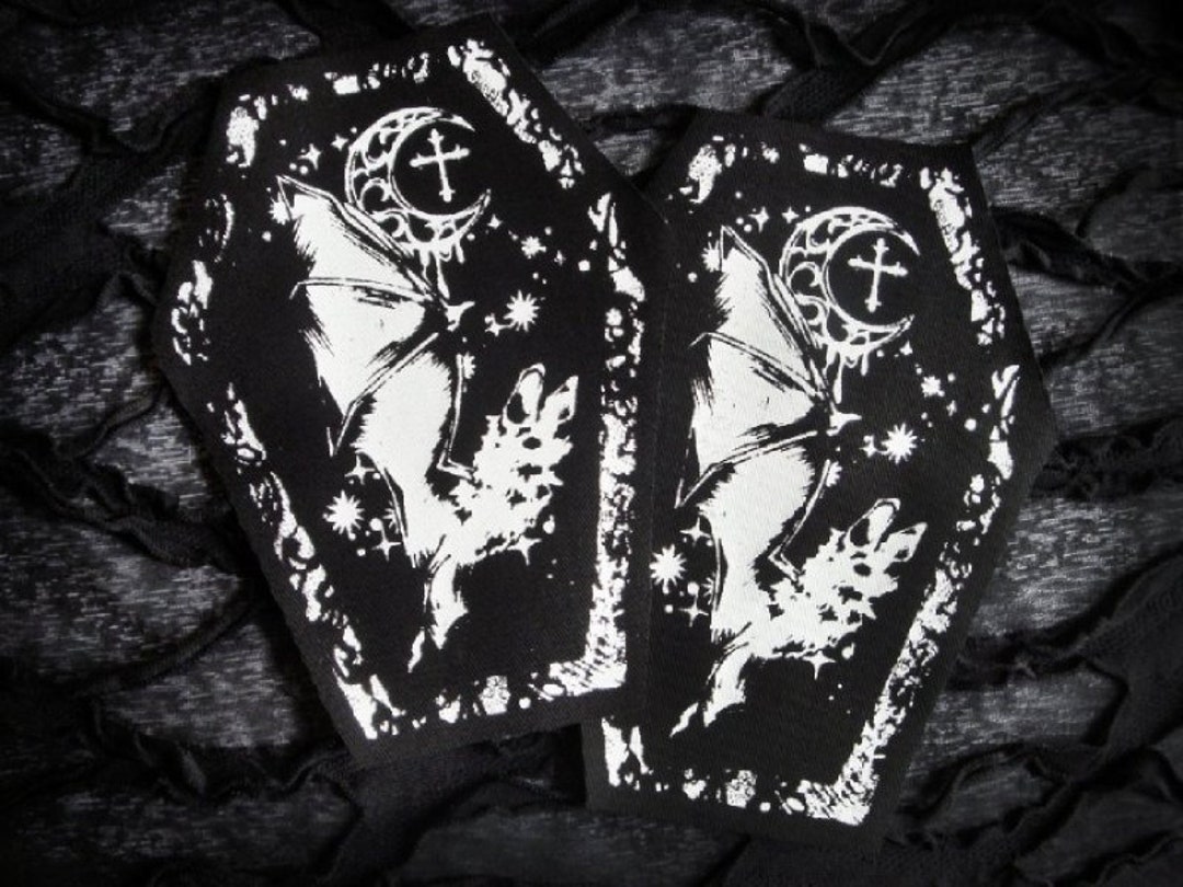 Bat & Moon Lace Coffin Kawaii Goth Handmade Sew-on Fabric Patches - Etsy