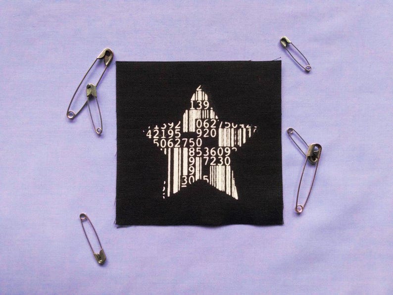 Barcodes Star Cyber Punk Patches - Etsy