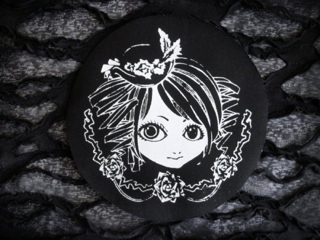 Victorian Goth Girl With Roses Anime Goth Sew-on Patch - Etsy
