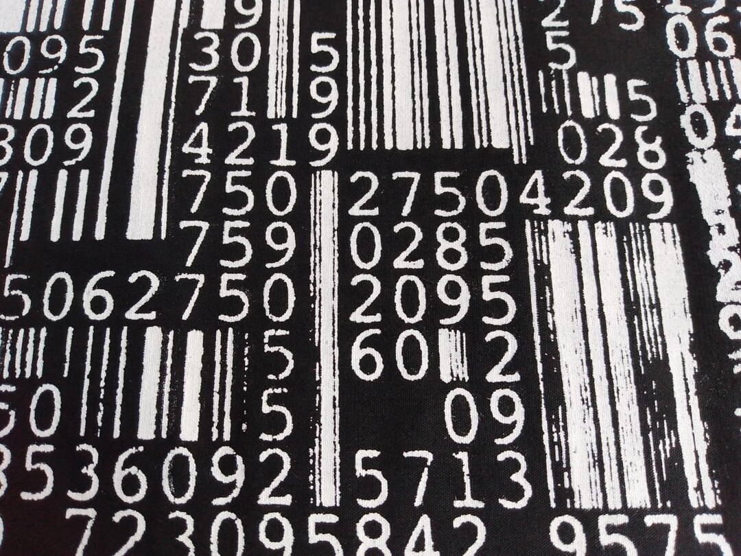 Original Barcodes Screen Printed Cyber Punk Fabric (white Version) - Etsy