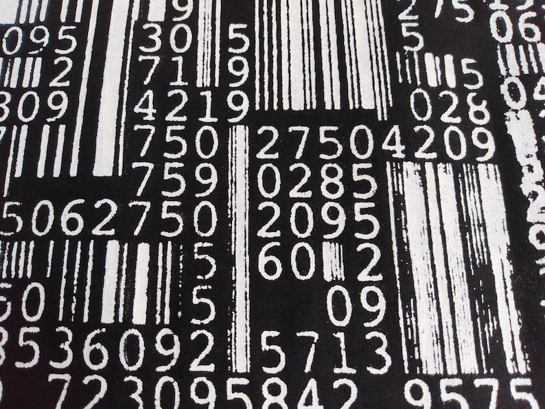 Original Barcodes Screen Printed Cyber Punk Fabric (white Version) - Etsy