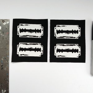 Razor Blades Goth Punk Handmade Sew-on Fabric Patches Set - Etsy