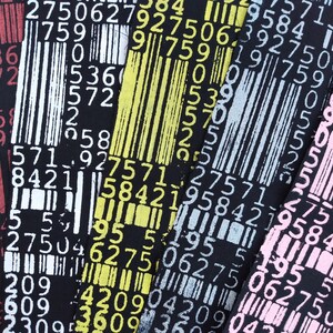 Original Barcodes Screen Printed Cyber Punk Fabric (white Version) - Etsy