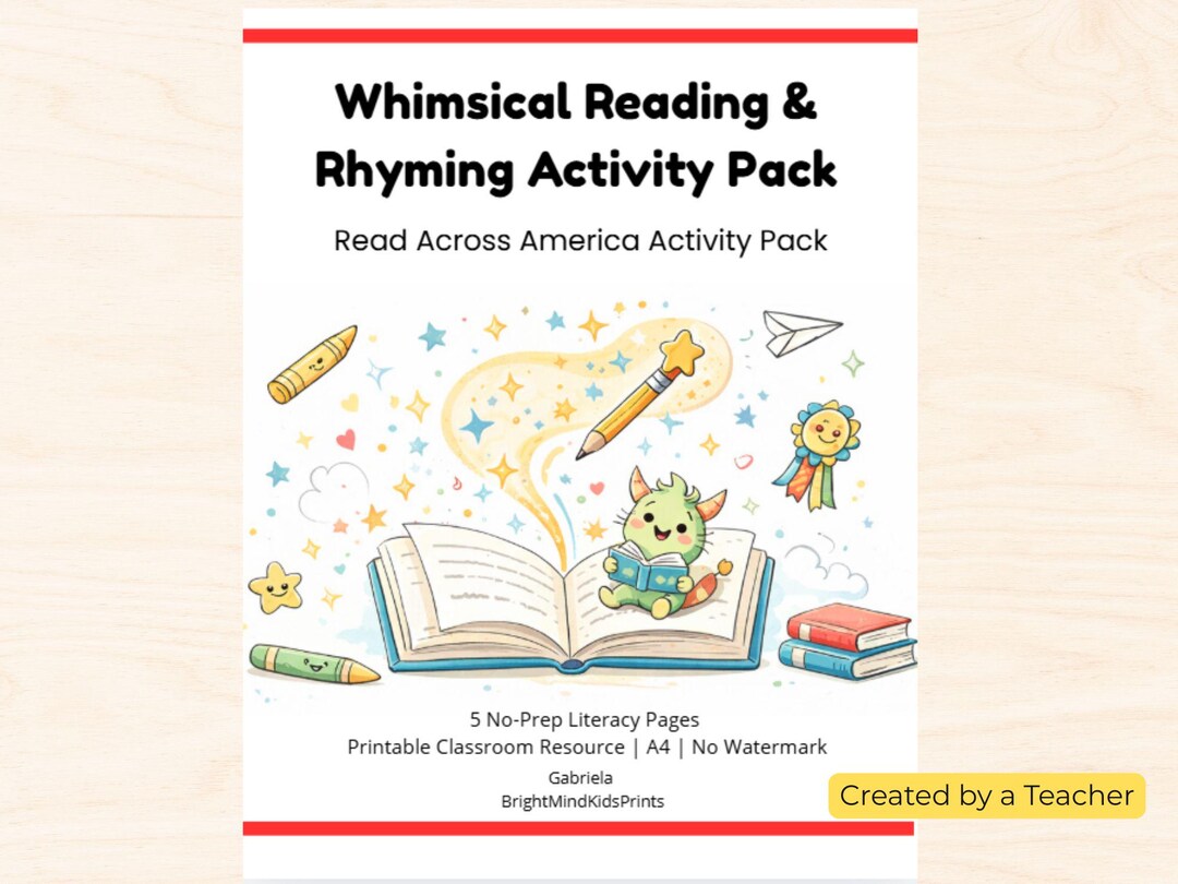 Whimsical Reading Rhyming Activity Pack | Literacy Resource (digital ...