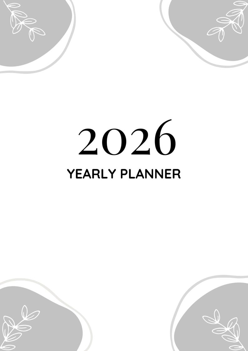 Minimalist 2026 Planner Printable Calendar | Dated Daily Weekly Monthly ...
