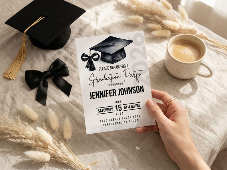 Graduation Invitation 2026 | Grad Party Invite Template | Class of 2026 ...