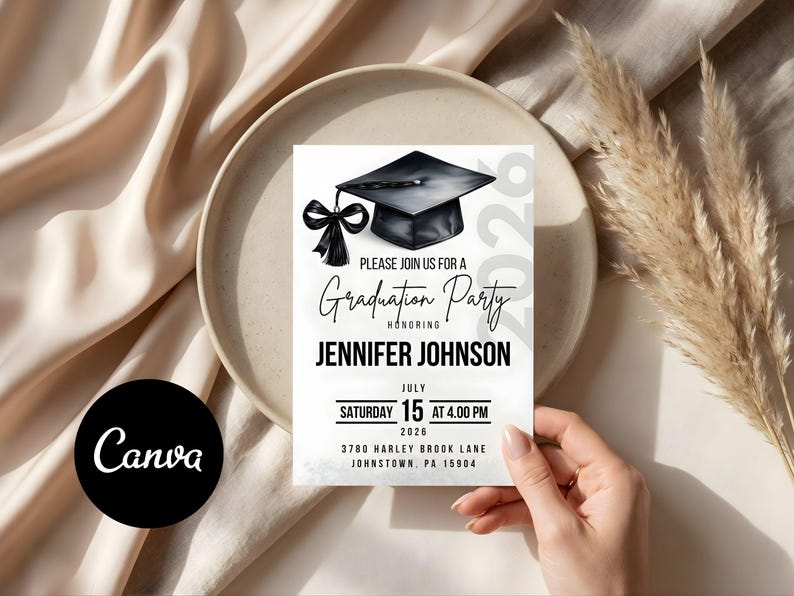 Graduation Invitation 2026 | Grad Party Invite Template | Class of 2026 ...
