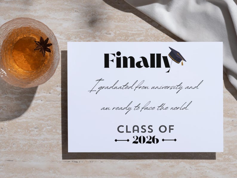 Simple Editable Graduation Quote Sign, Class of 2026 Poster, Senior ...