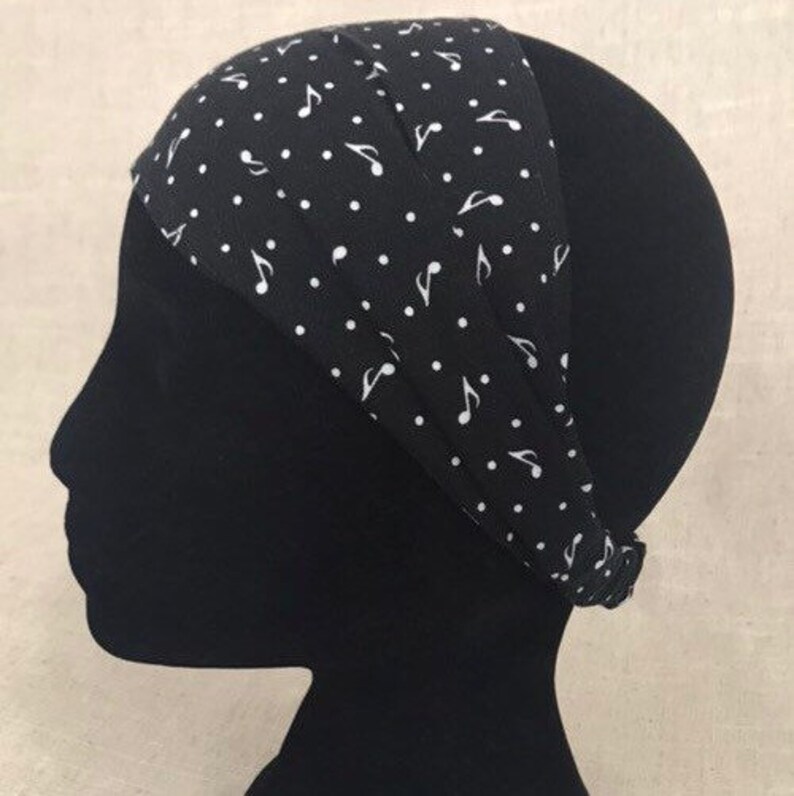 Yoga Headband Black Music Notes Womens Headband Head Wrap - Etsy