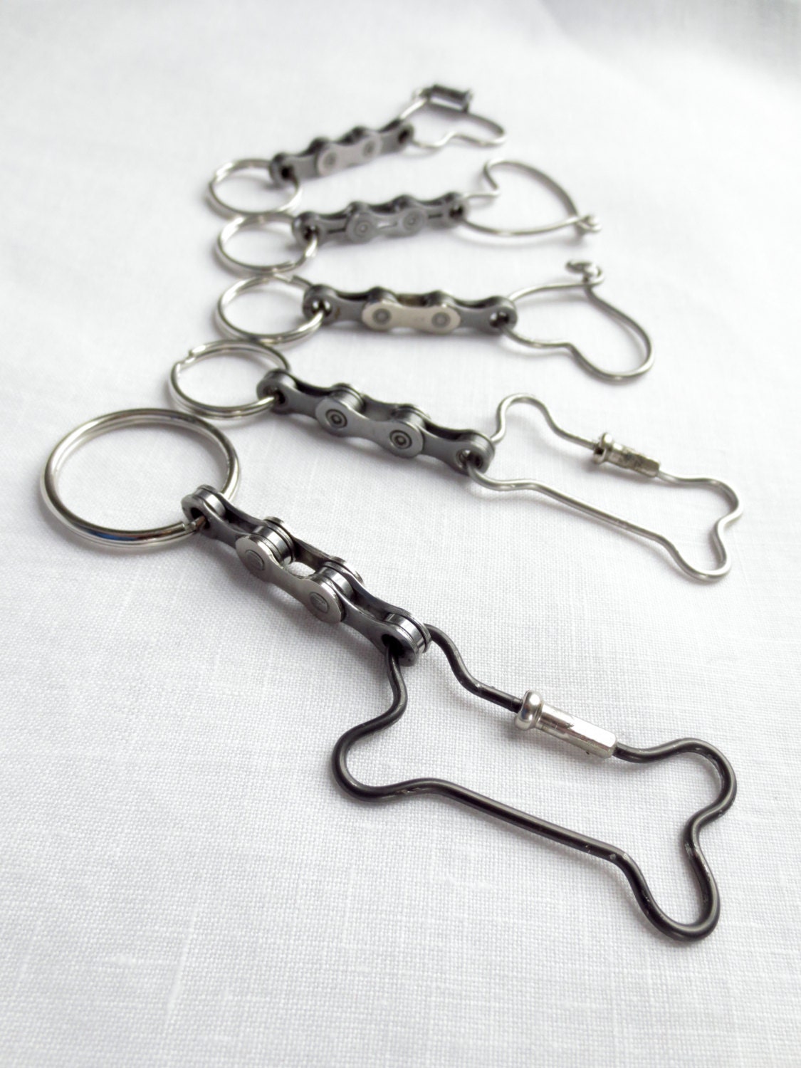Key Chain Bicycle Spoke Dog Bone Stainless Steel Key Ring - Etsy