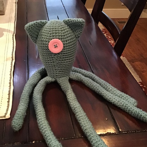 Crocheted One Eyed Octopus Bright Turquoise - Etsy