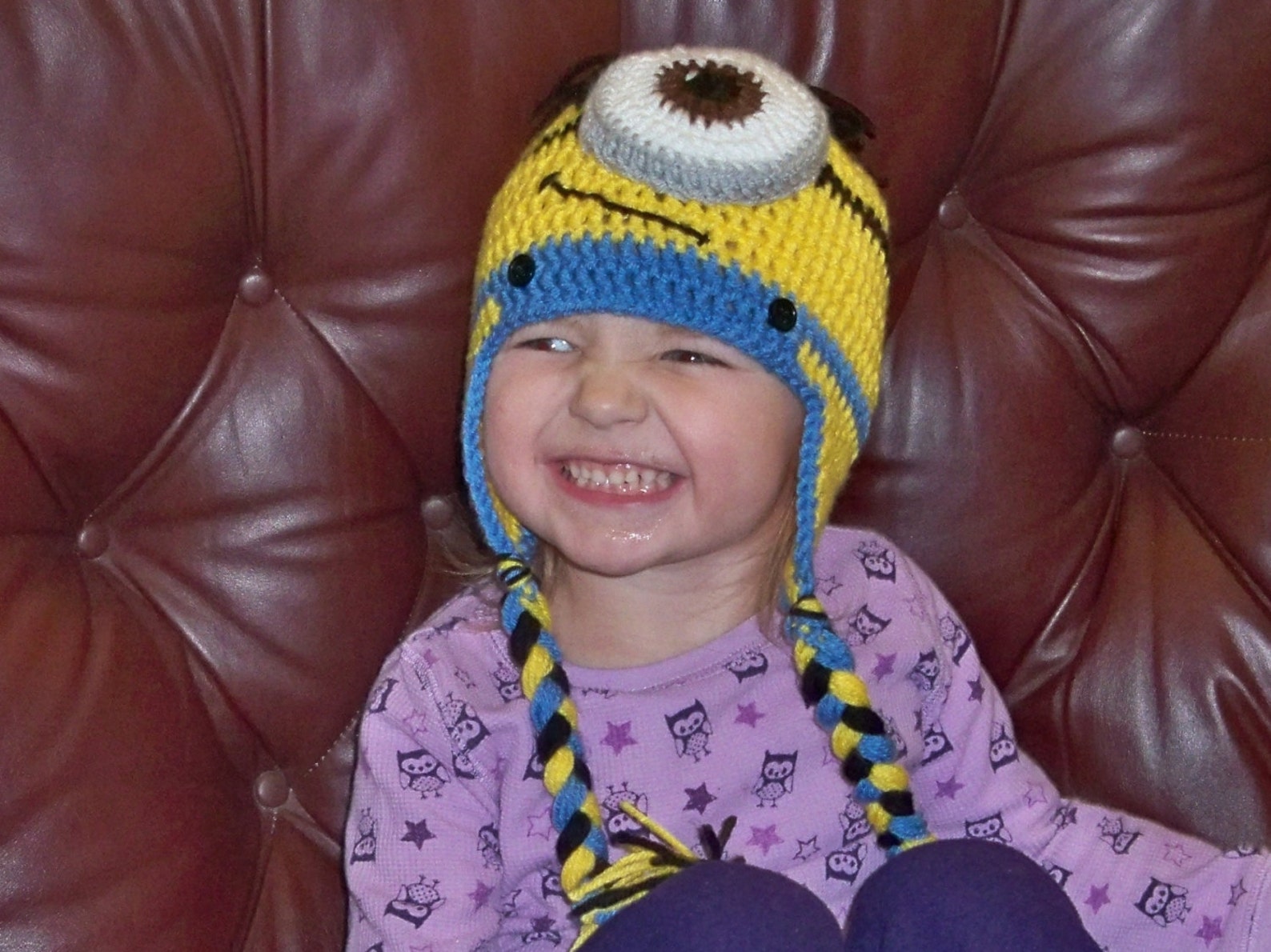 Yellow and Blue Crocheted One Eyed Minion Ear Flaps and - Etsy