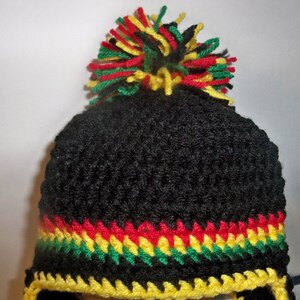 Crocheted Rasta Baby Flapper Beanie - Etsy