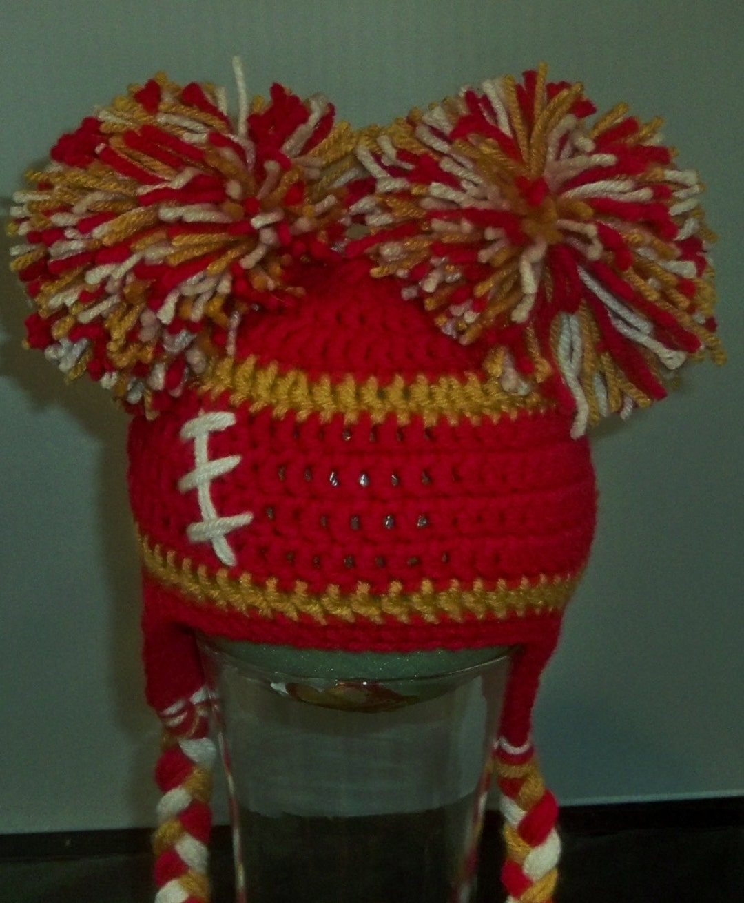 Crocheted Adult Beanie With Two Pompous. - Etsy
