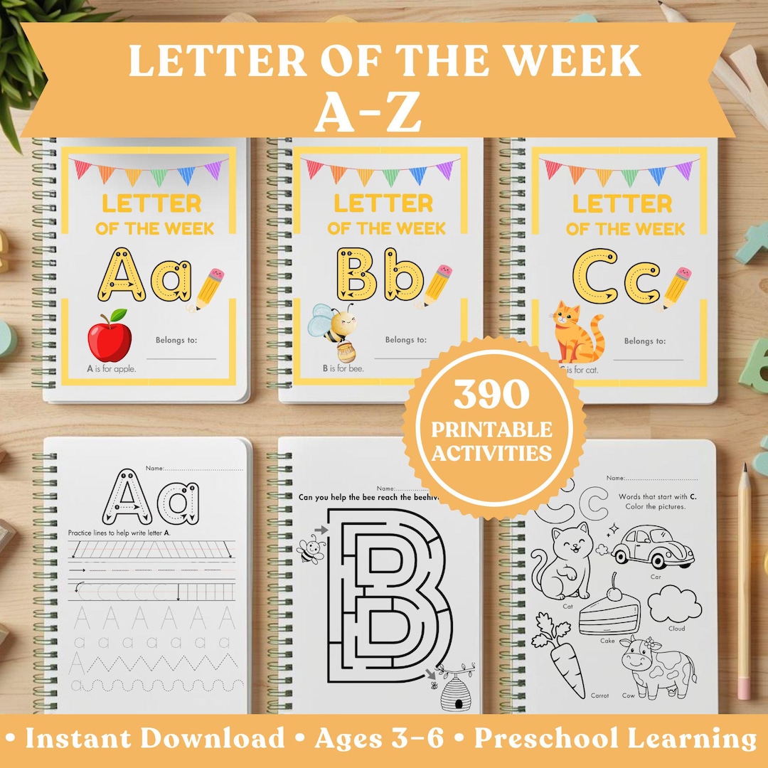 Alphabet Tracing Worksheets, ABC Learning Book, Letter of the Week ...