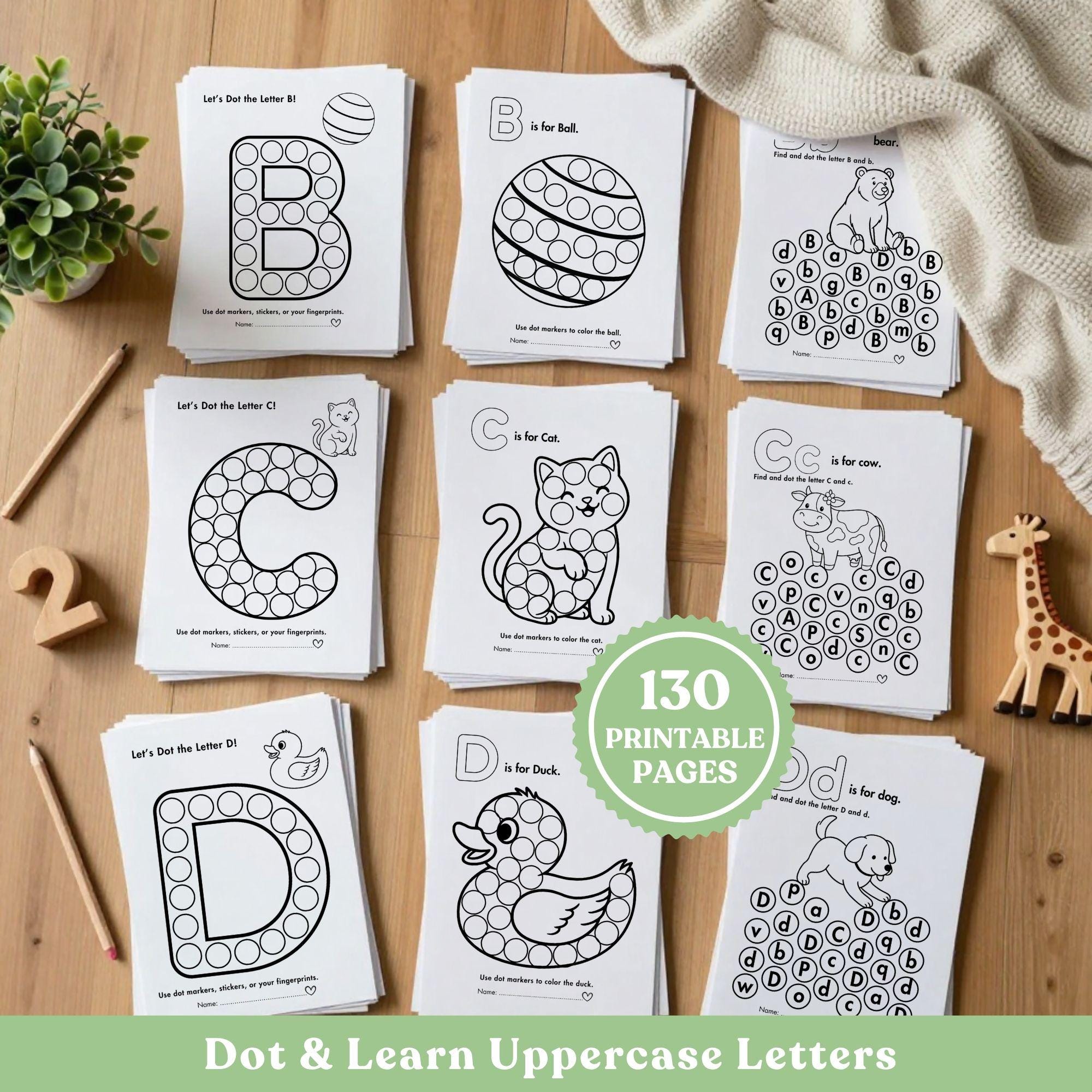A-Z Alphabet Dot Marker Worksheets, Preschool Activity Pages (digital ...