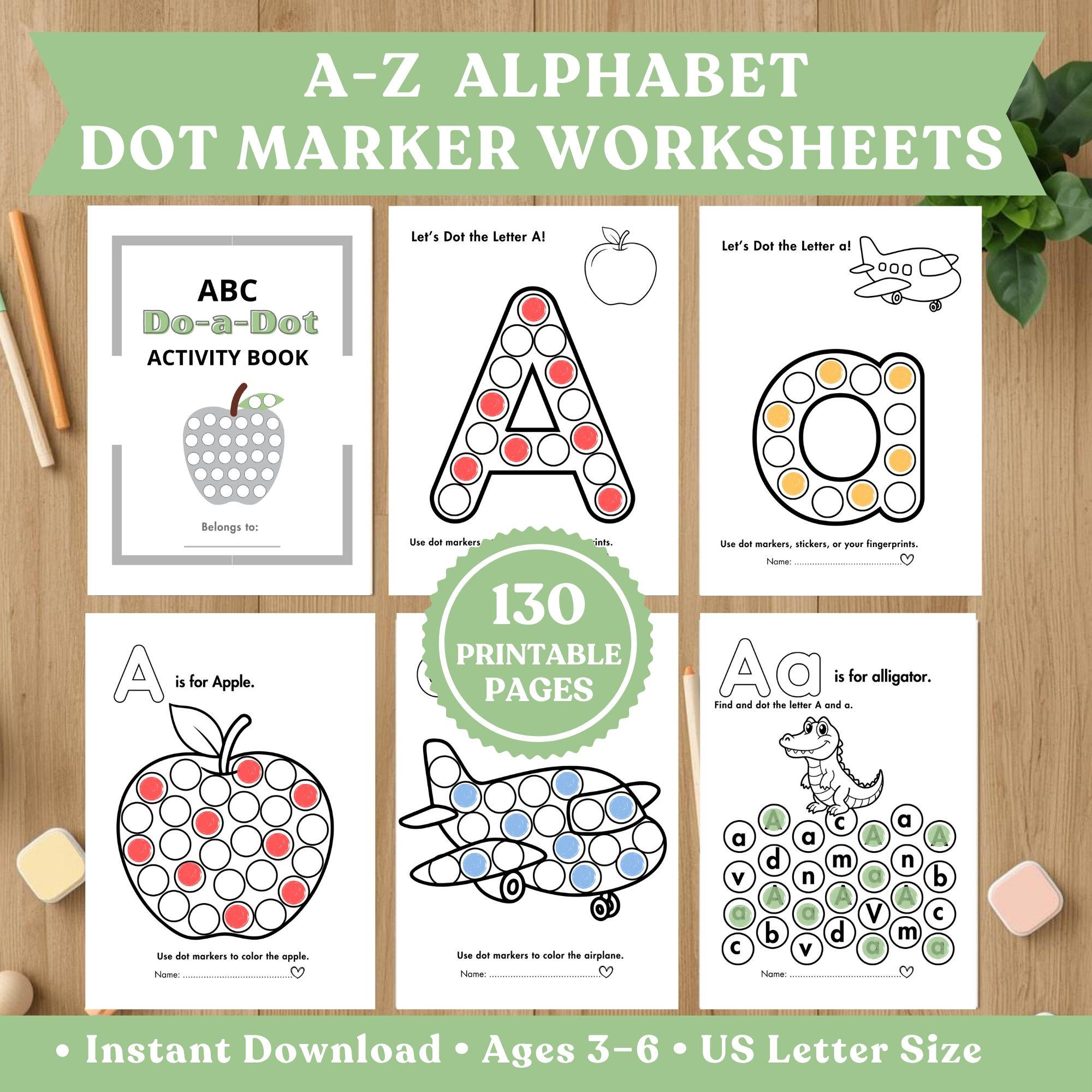 A-Z Alphabet Dot Marker Worksheets, Preschool Activity Pages (digital ...