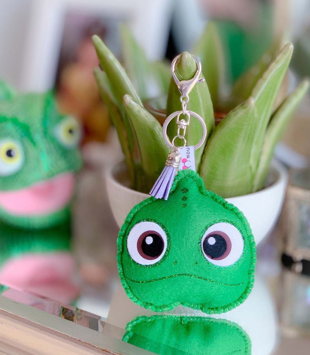 Tangled Keychain | Pascal Inspired Bag Charm | Mickey Mouse Ears ...