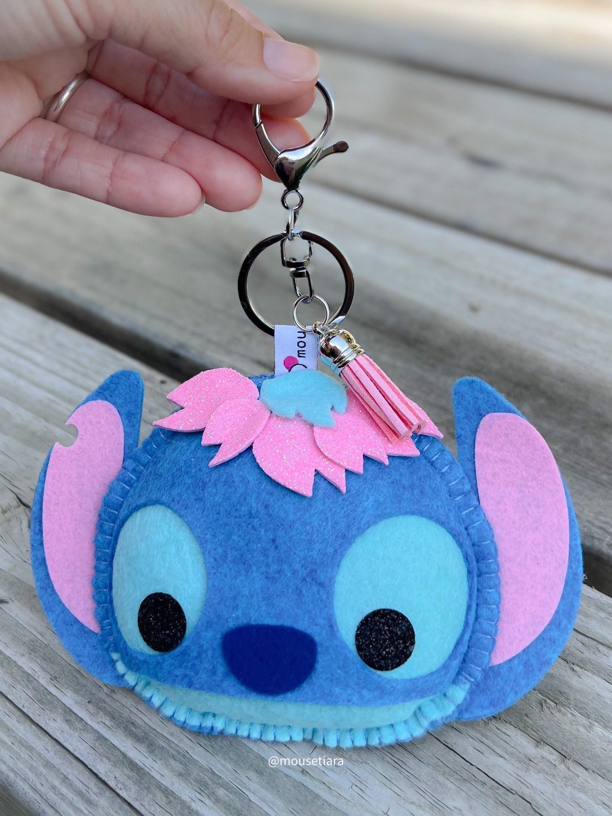 Disney Keychain | Lilo and Stitch Pink Sakura Hand Made Stitch Keychain ...