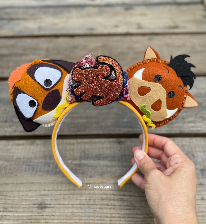 Mickey Ears Lion King Pumba Timon Mouse Ears Diadema / Jungle - Etsy España