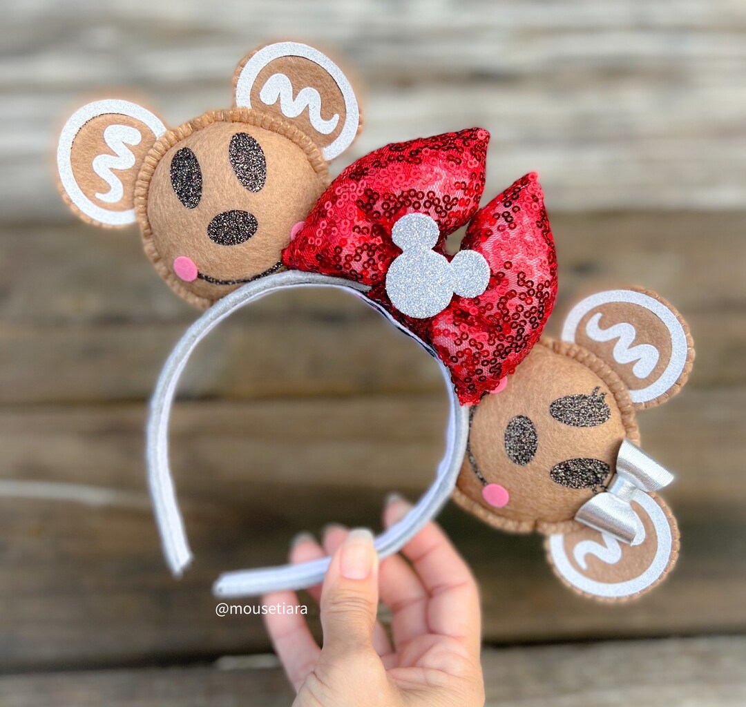 Disney Ears Christmas Mickey Ears Gingerbread Cookie Small Size Mickey ...
