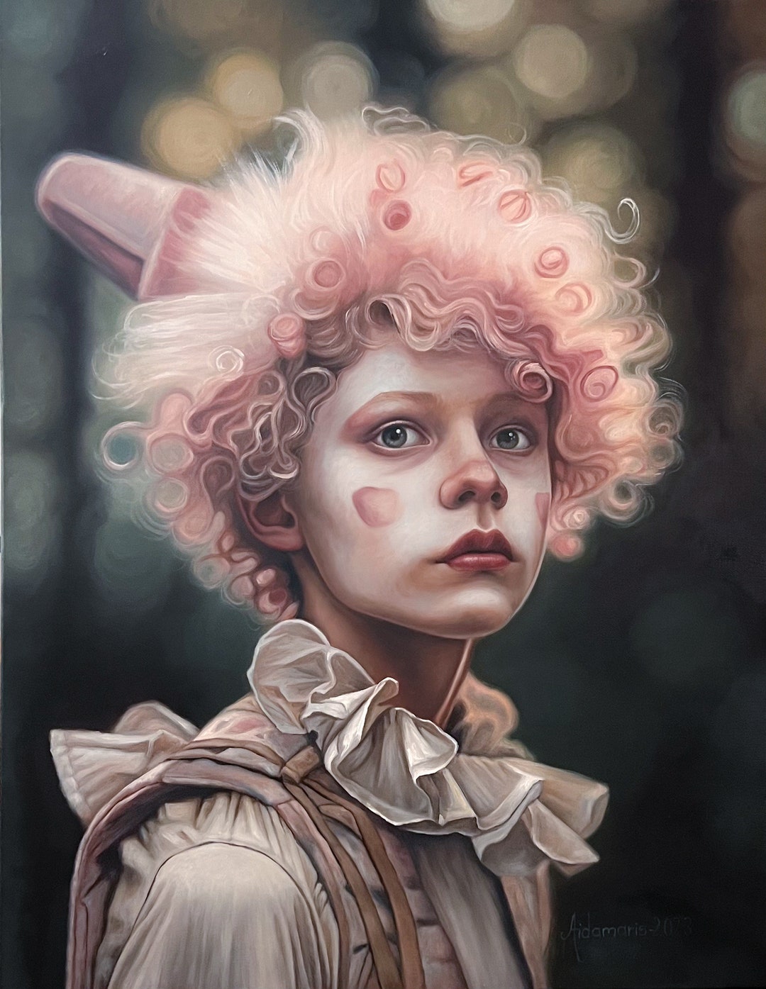 Vintage Expressive Clown Boy Original Painting. take Me With You ...