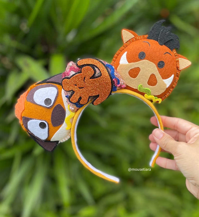 Mickey Ears Lion King Pumba Timon Mouse Ears Diadema / Jungle - Etsy España