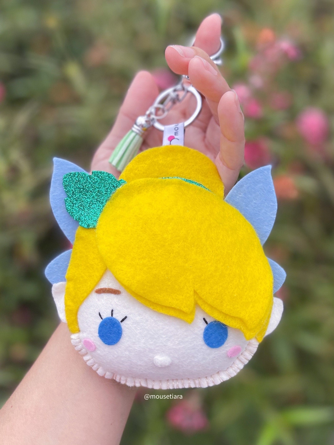 Tinkerbell, Hand Made Keychain for Disney Backpack Matching Mickey Ears ...