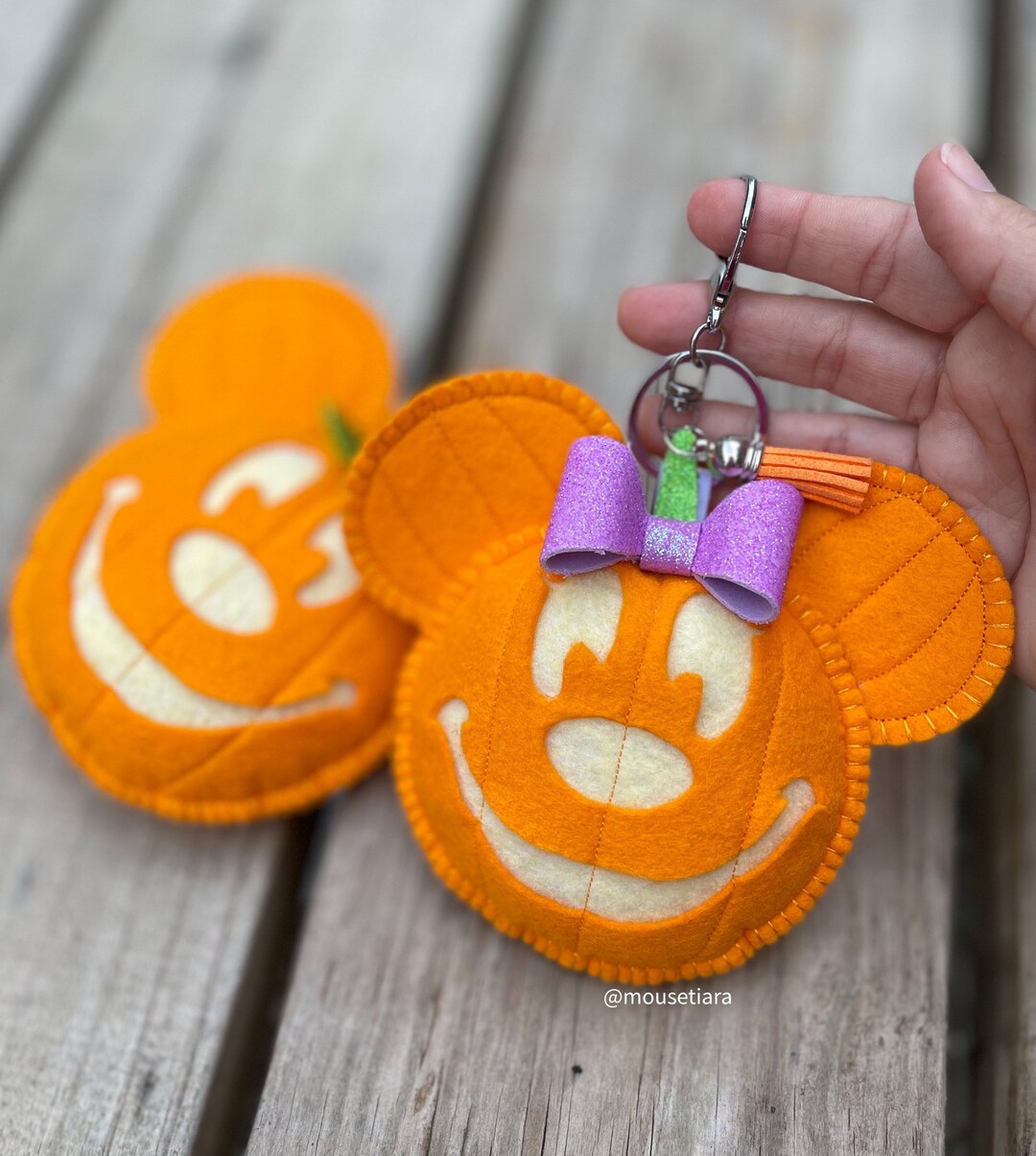 Orange Pumpkin Minnie Mickey Set Keychain Bag Charm Matching Mickey ...