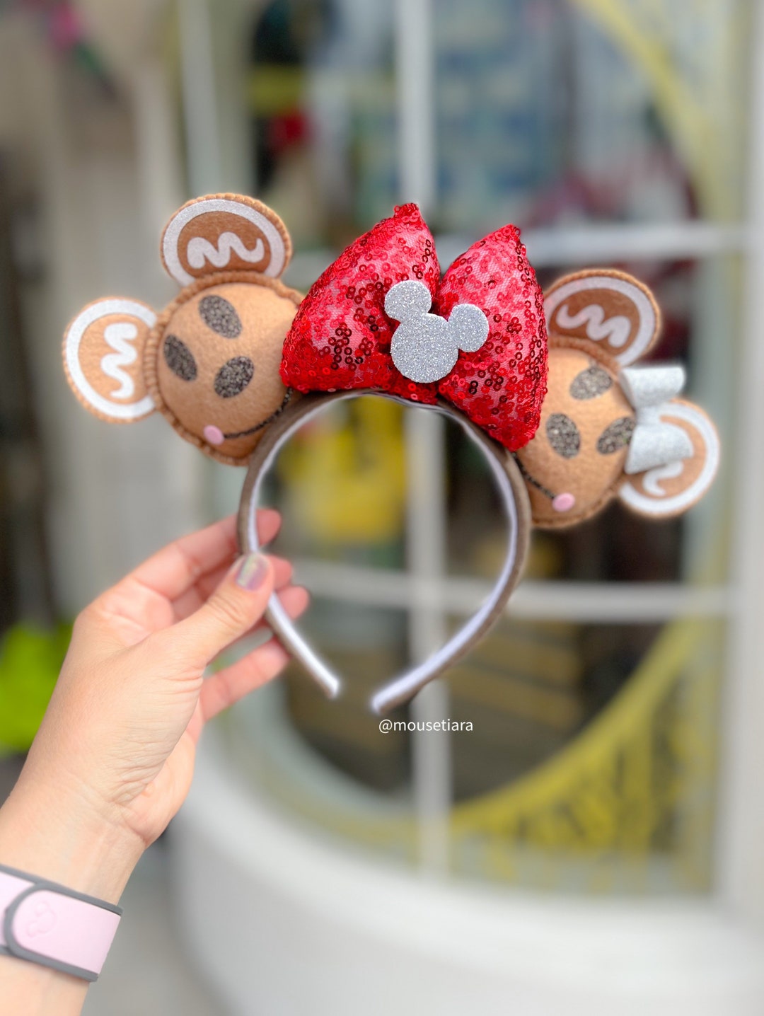 Christmas Mickey Ears Gingerbread Cookie Small Size Mickey Mouse Ears ...