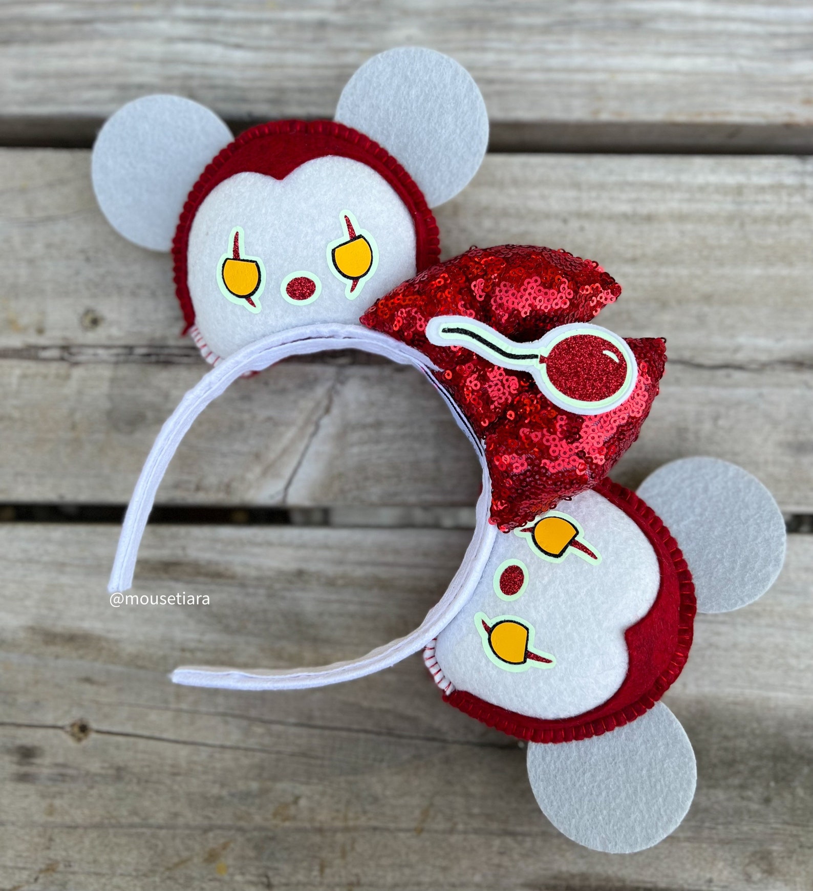 Disney Ears Pennywise Clown IT Horror Glow in the Dark Mickey - Etsy