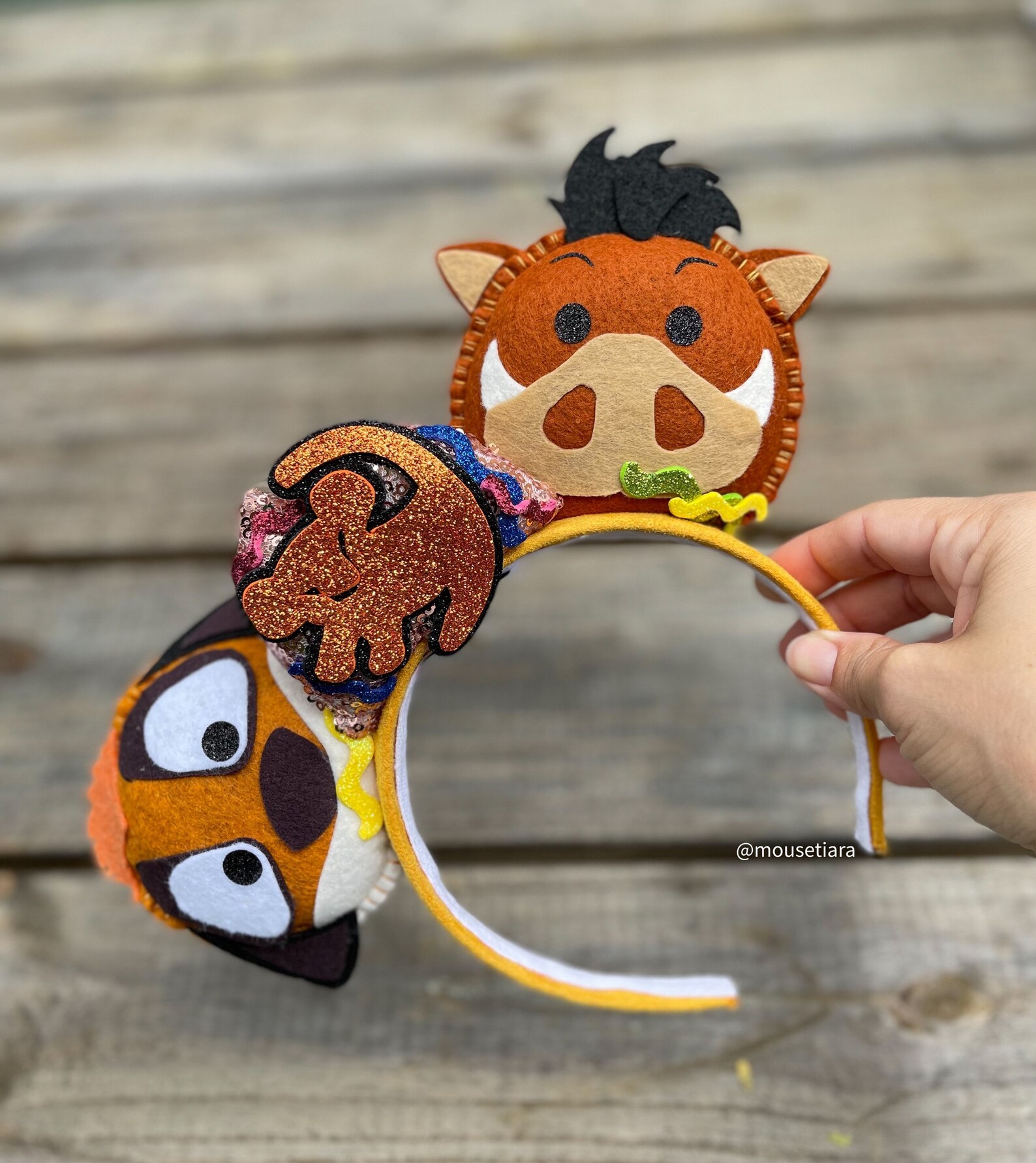 Mickey Ears Lion King Pumba Timon Mouse Ears Headband Jungle - Etsy
