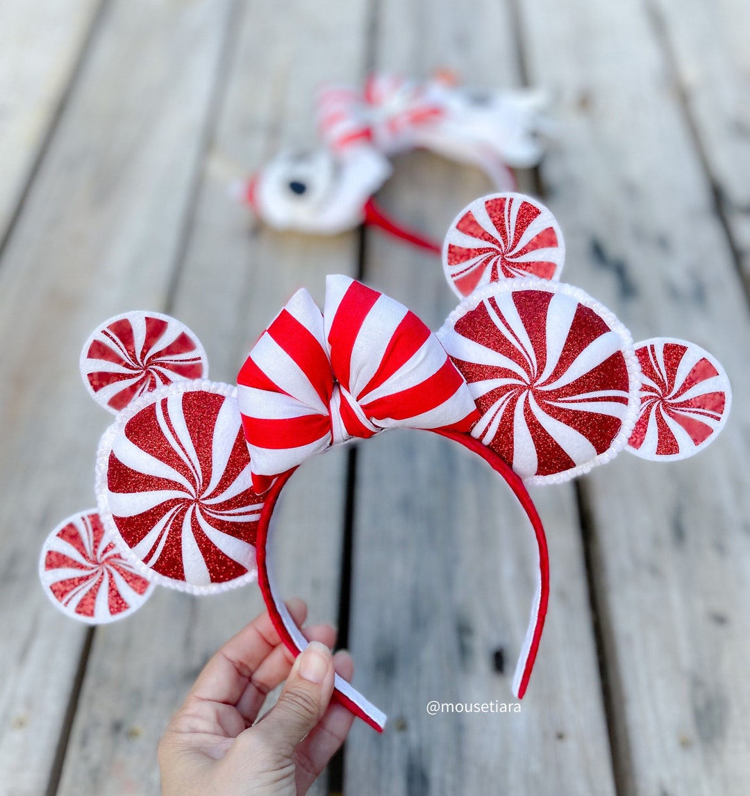 Disney Ears Christmas Minnie Ears | Red Peppermint Ears | Candy Cane ...