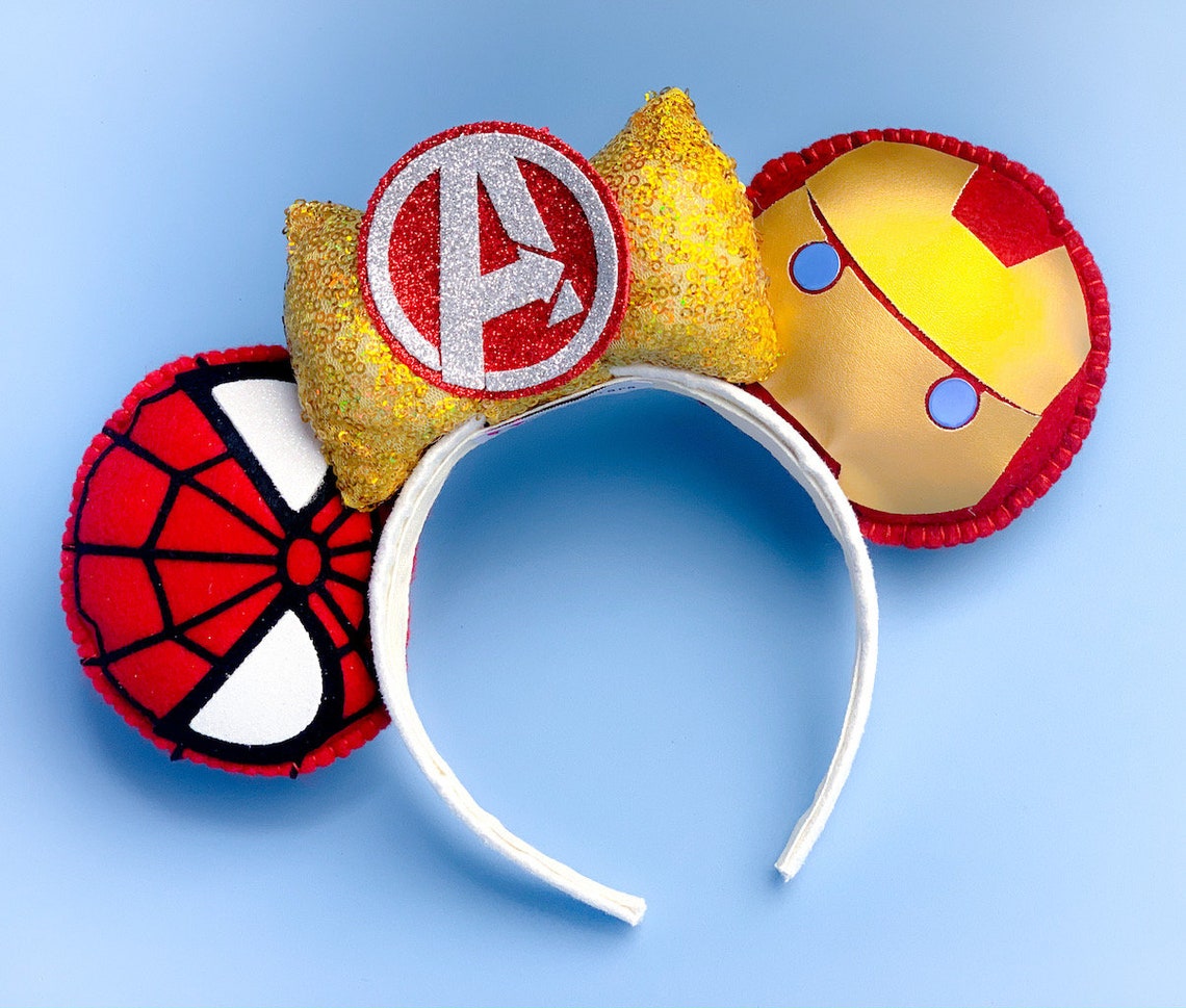 Mickey Ears Marvel Avengers Campus Spiderman Ironman Spider Man Iron ...