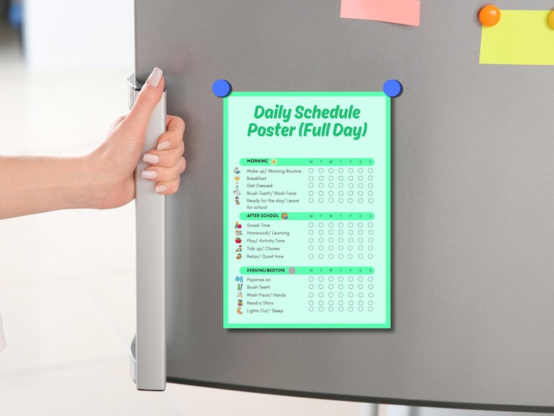 Daily Schedule Poster Printable | Editable Kids Visual Schedule ...