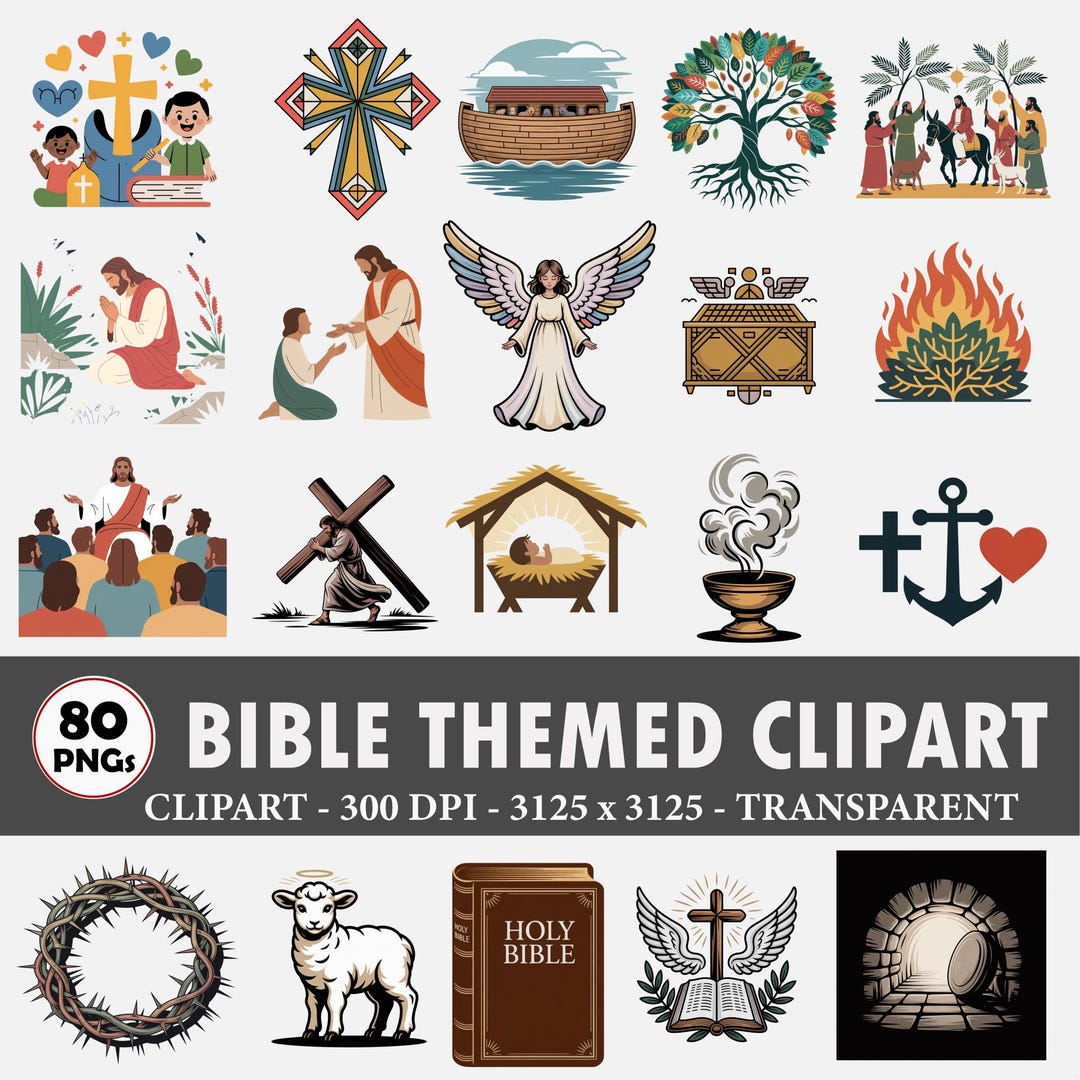 80 Bible Themed Christian PNG Clipart Bundle - Etsy Australia