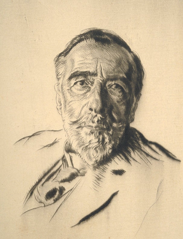 Drypoint Etching of Joseph Conrad by Walter Tittle - Etsy