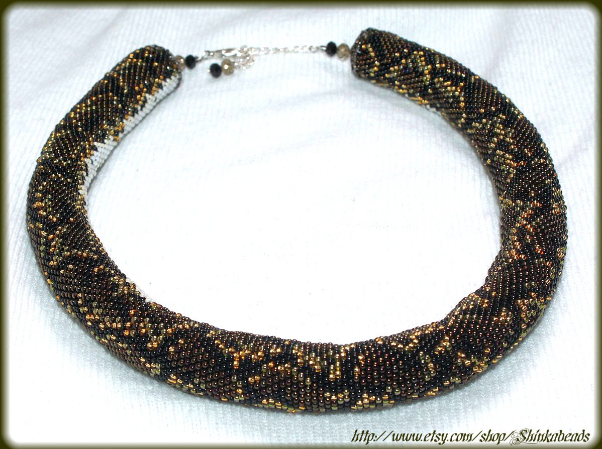 Python Snake Skin Bead Crochet Rope Necklace Pattern Pdf - Etsy
