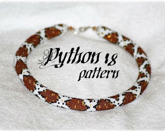 Python Snake Skin Bead Crochet Rope Necklace Pattern Pdf | Etsy