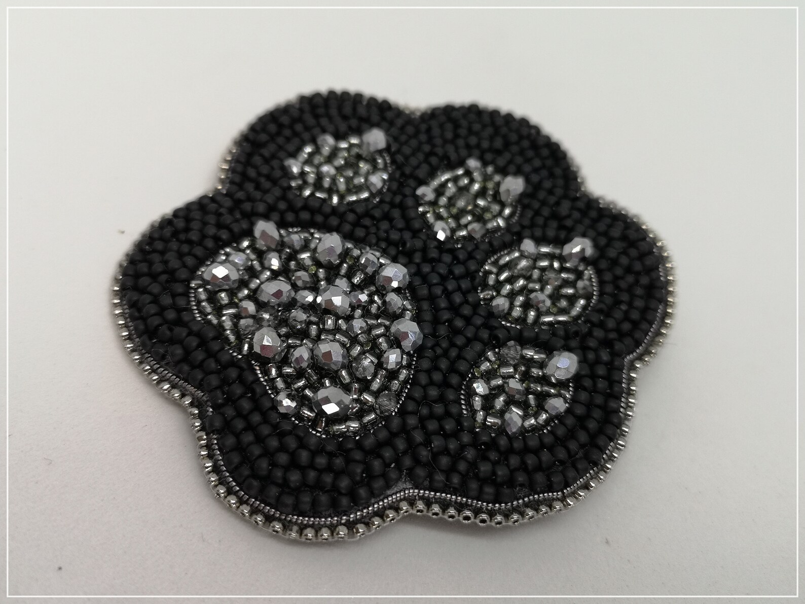 Bead Embroidered Paw Brooch Black Silver Pet Paw Brooch - Etsy
